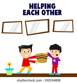 Helping Each Other Illustration Concept Stock Vector (Royalty Free ...
