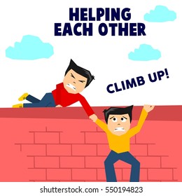 Helping Each Other Illustration Concept Stock Vector (Royalty Free ...