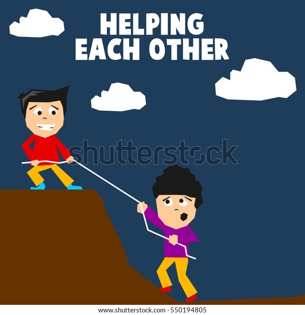 Helping Each Other Illustration Concept Stock Vector (Royalty Free ...