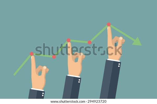 Helping Economy Concept Hands Pushing Business Stock Vector (Royalty ...