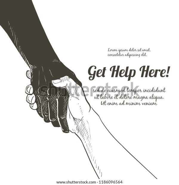 Helping hand concept. Gesture, sign of help and hope. Two hands taking ...