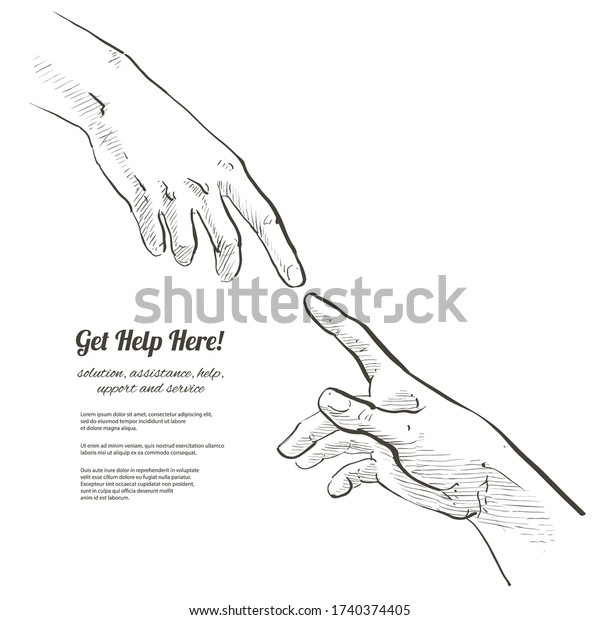 Helping Hand Concept Gesture Sign Help Stock Vector (Royalty Free ...