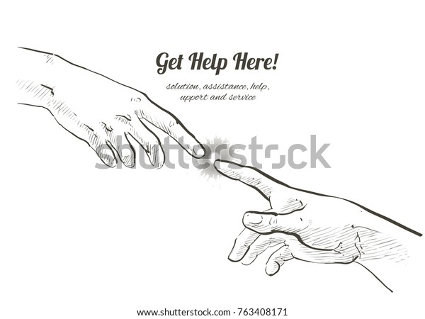 Helping Hand Concept Gesture Sign Help Stock Vector (Royalty Free ...
