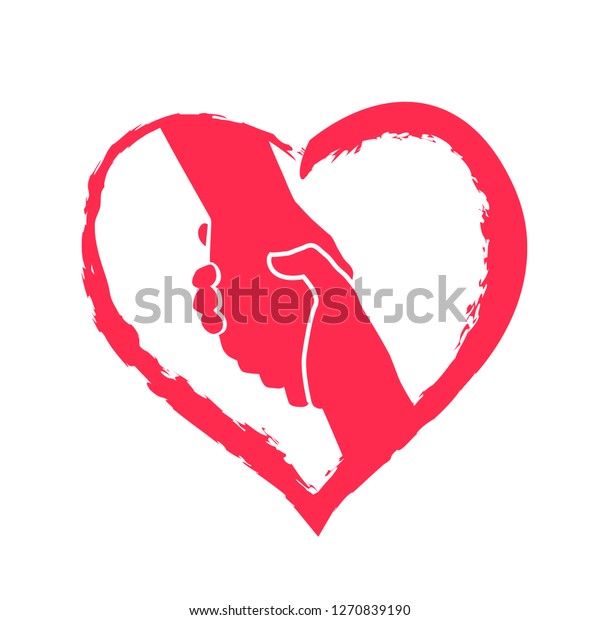 Helping Hand Heart Concept Gesture Sign Stock Vector (Royalty Free ...