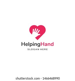 Helping Hand Heart Logo Template: vetor stock (livre de direitos ...