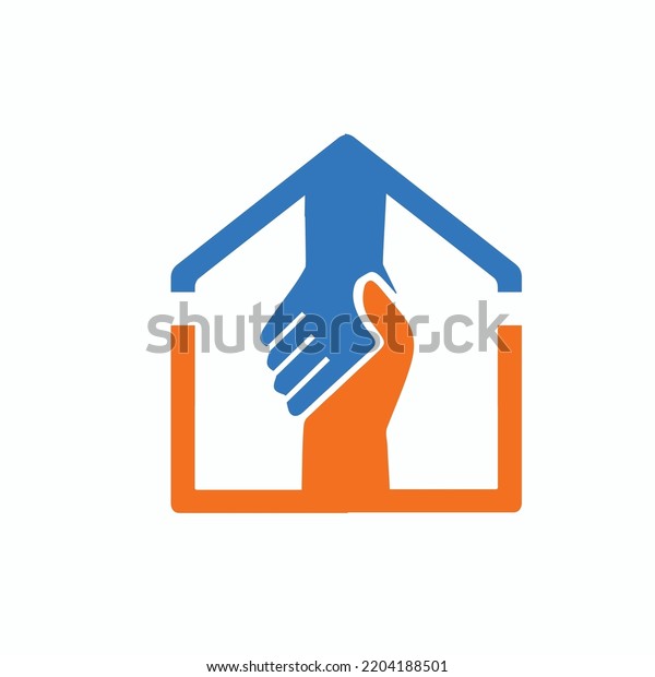 Helping Hand House Vector Symbol Stock Vector (Royalty Free) 2204188501 ...