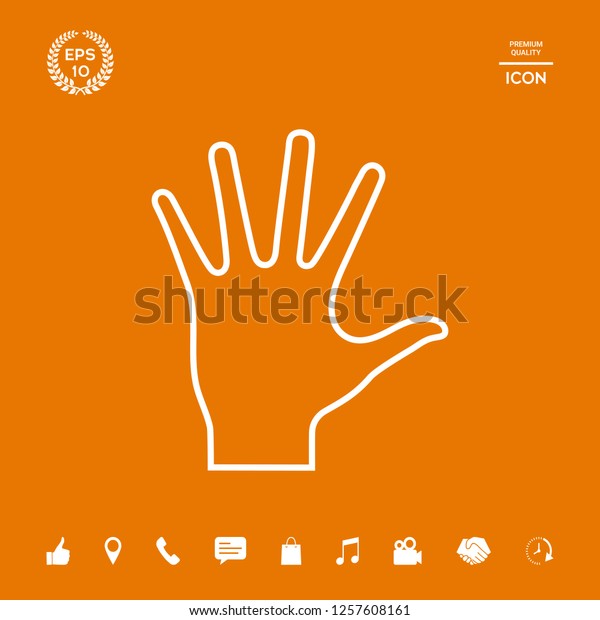 Helping Hand Line Icon Graphic Elements Stock Vector (Royalty Free ...