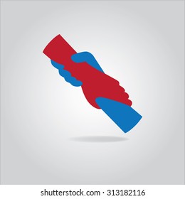 Helping Hand Logo Icon Red White: เวกเตอร์สต็อก (ปลอดค่าลิขสิทธิ์ ...
