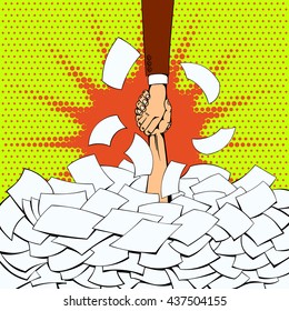 Helping Hand Office Worker Retro Comics 스톡 일러스트 458955292 | Shutterstock