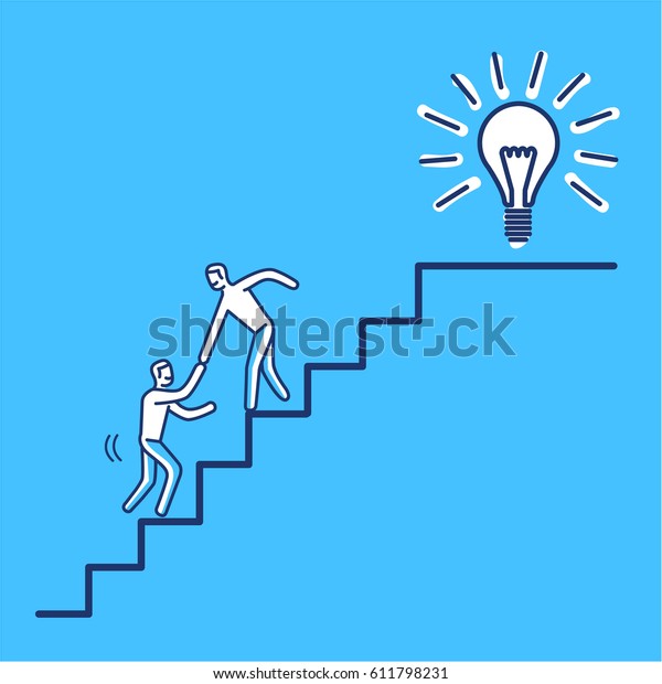 Helping Hand Success Vector Business Illustration Stock Vector (Royalty ...