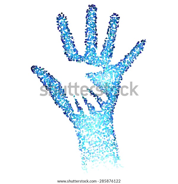 Helping Hands Abstract Illustration Blue Color Stock Vector (Royalty ...