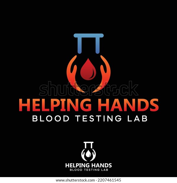 Helping Hands Blood Drop Logo Design Stock Vector (Royalty Free ...