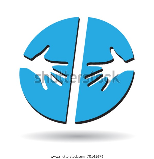 Helping Hands Blue Icon Space Text Stock Vector (Royalty Free) 70141696 ...