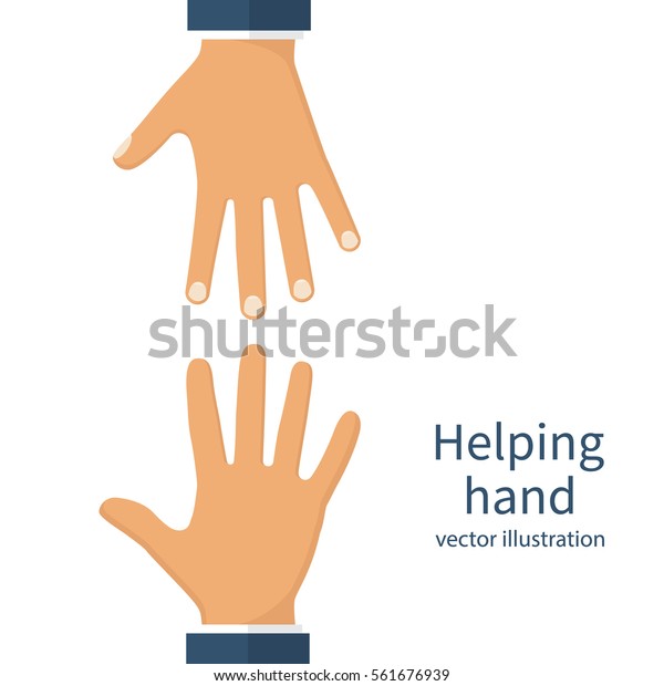 Helping Hands Concept Vector Illustration Flat Stock Vector (Royalty ...
