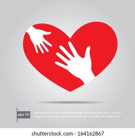 Helping Hands Heart Vector Illustration Stock Vector (Royalty Free ...