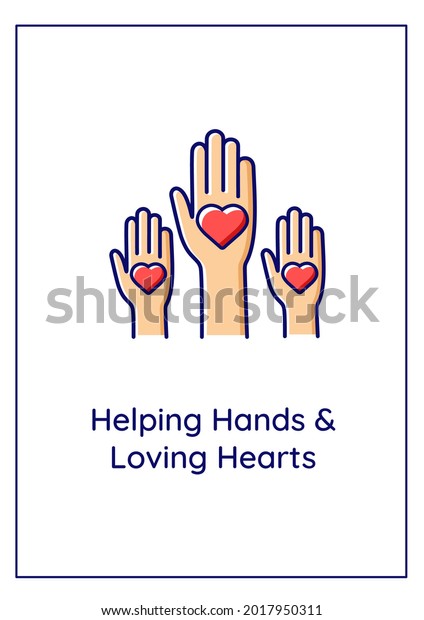 Helping Hands Loving Hearts Greeting Card Stock Vector (Royalty Free ...