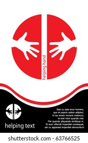 Helping Hands Red Icon Space Text Stock Vector (Royalty Free) 62254846 ...