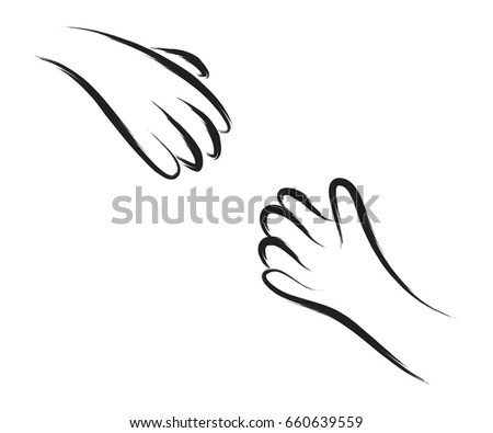 Helping Hands Simple Doodle Style Stock Vector (Royalty Free) 660639559 ...