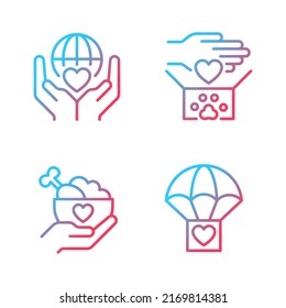 Helping Others Gradient Linear Vector Icons Stock Vector (Royalty Free ...