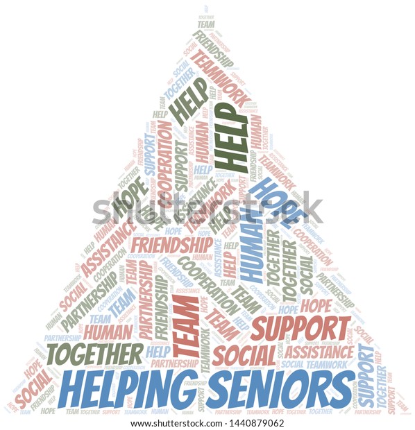 Helping Seniors Word Cloud Vector Made: vector de stock (libre de ...