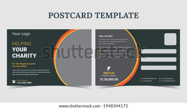 Helping Your Charity Postcard Charity Postcard Stock Vector (Royalty ...