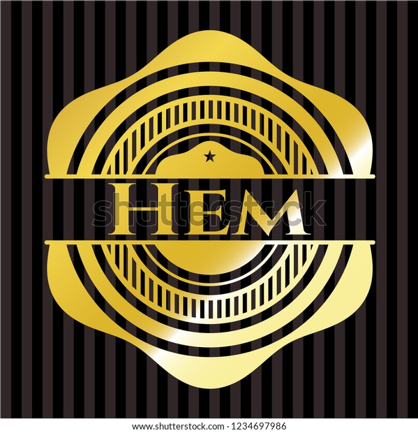 Hem Golden Emblem Stock Vector (Royalty Free) 1234697986 | Shutterstock