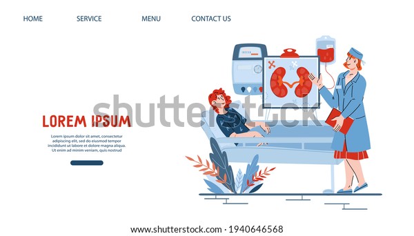 Hemodialysis and peritoneal dialysis website template showing procedure ...