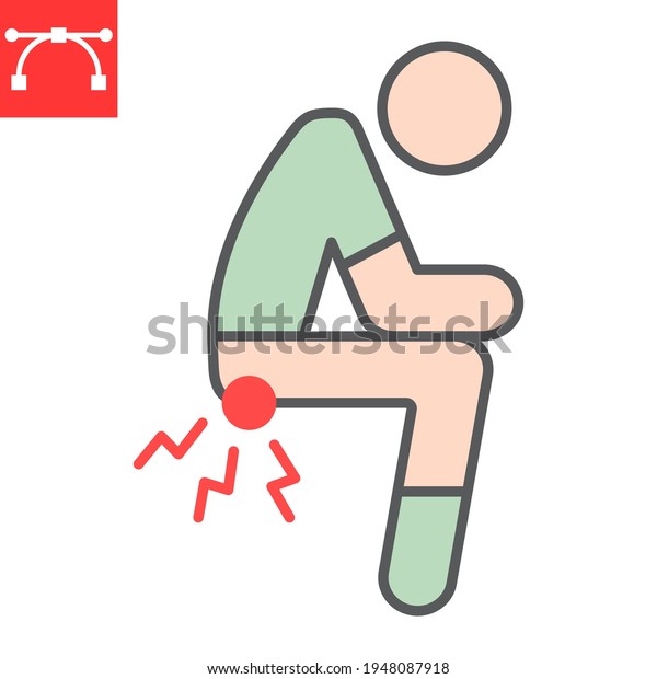 Hemorrhoids Color Line Icon Anus Pain Stock Vector (Royalty Free ...