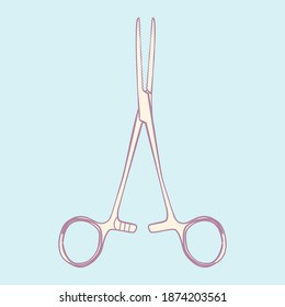 Hemostatic Clamp Hand Drawn Vector Illustration Stock Vector (Royalty ...