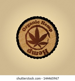 Hemp Emblemsticker Illustration Stock Vector (Royalty Free) 144465967 ...