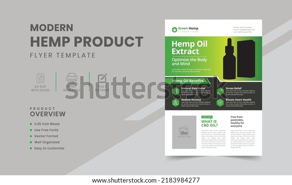 Hemp Product Flyer Template Hemp Product Stock Vector (Royalty Free ...