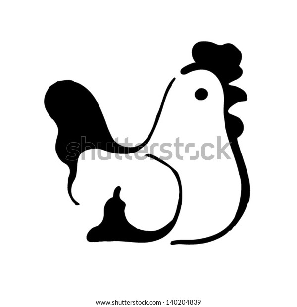 Hen Cartoon Hand Draw Stock Vector Royalty Free 140204839