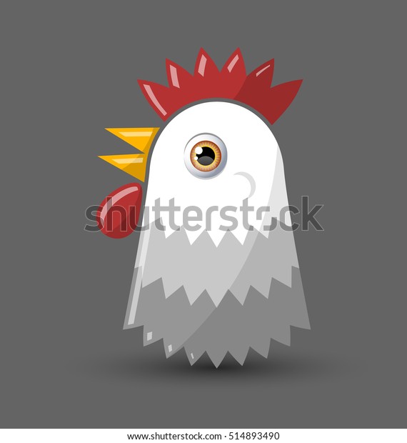 Hen Chicken Head Icon Isolated On Stock Vector (Royalty Free) 514893490 ...