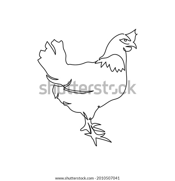 Hen One Line Art Continuous Line Stock Vector (Royalty Free) 2010507041 ...