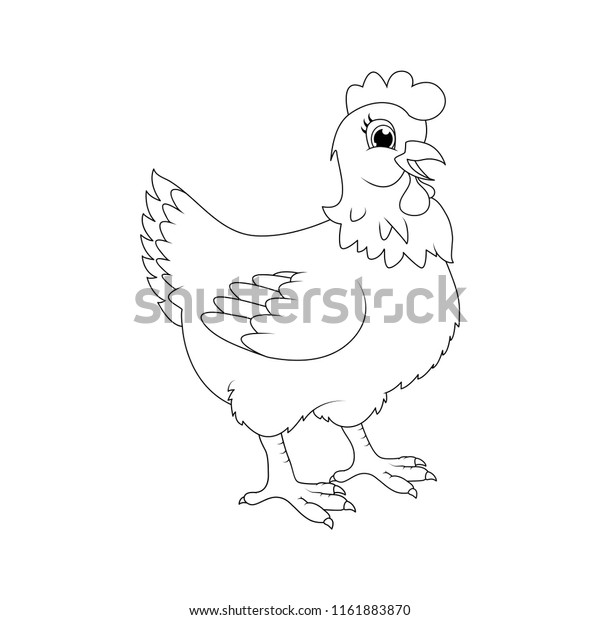 Hen Outline Cartoon Character Vector Design Stock Vector (Royalty Free ...