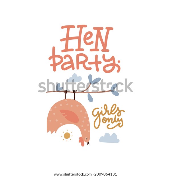 Hen Party Logotype Chicken Chicken Hanging Stock Vector (Royalty Free ...