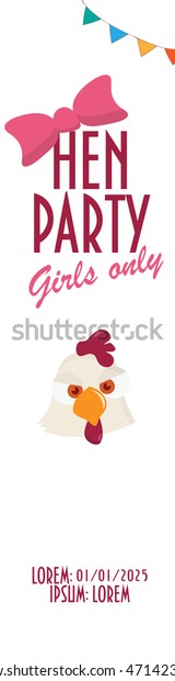 Vektor Stok Hen Party Vector Girls Only Banner (Tanpa Royalti ...