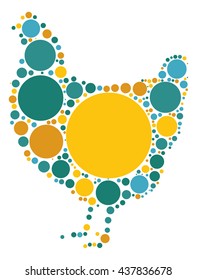 Hen Shape Vector Design By Color Stock Vector (Royalty Free) 442587760