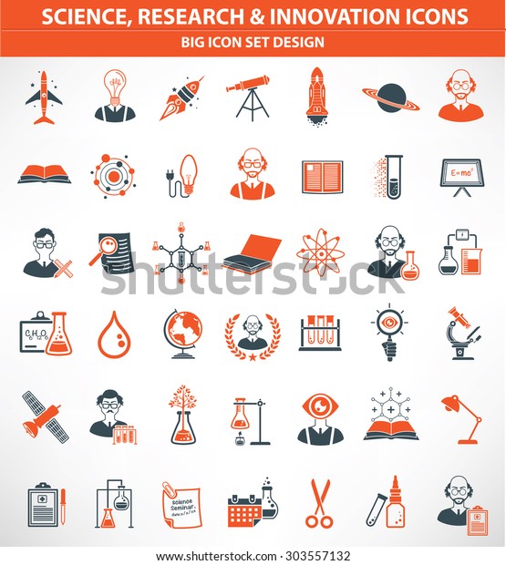 Henceresearch Innovation Icon Setorange Versionclean Vector Stock ...