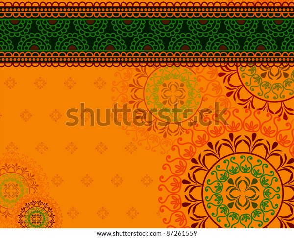 Henna Art Inspired Colourful Background Elaborate Stock Vector (Royalty ...