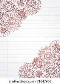 Henna Border On Lined Paper Stock Vector (Royalty Free) 71647906