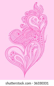 Henna Doodle Heart Design Vector Stock Vector (Royalty Free) 36330331 ...