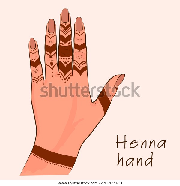 Henna Hand Illustration Hand Drawn Vector Stock Vector (Royalty Free ...