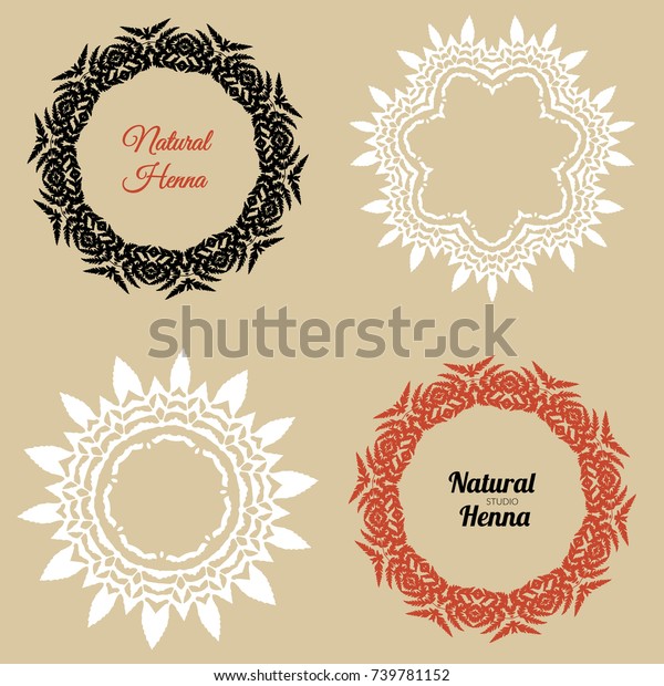 Henna Tattoo Vector Illustration Made Natural Stock Vector (Royalty ...
