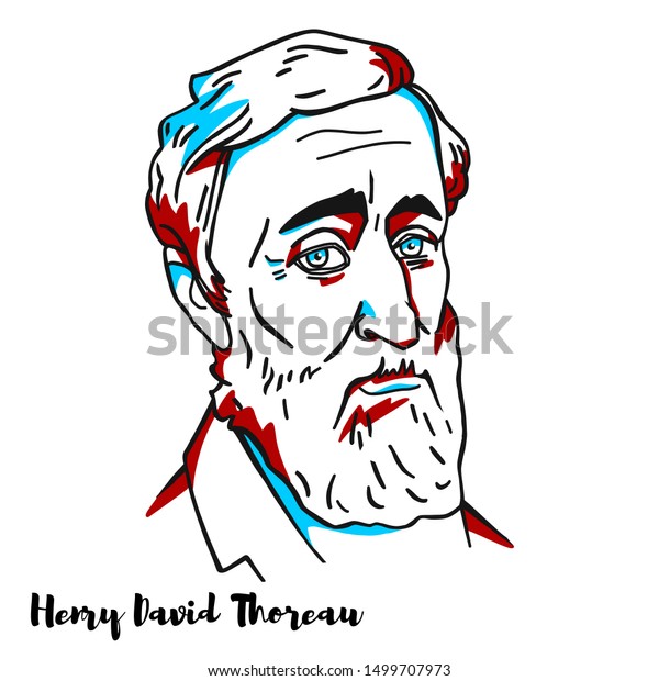 Henry David Thoreau Engraved Vector Portrait Stock Vector (Royalty Free ...