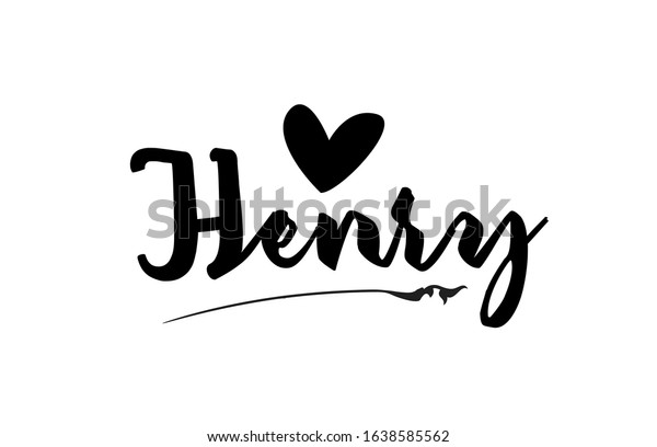 Henry Name Text Word Love Heart Stock Vector (Royalty Free) 1638585562