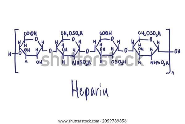 Heparin Chemical Structure Vector Illustration Hand Stock Vector ...