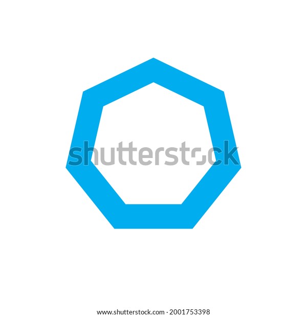 Heptagon Frame Hole Flat Blue Icon Stock Vector (Royalty Free ...