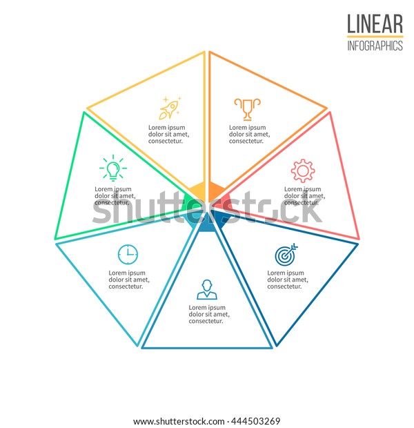 Heptagon Infographics Linear Diagram Chart 7 Stock Vector (Royalty Free ...