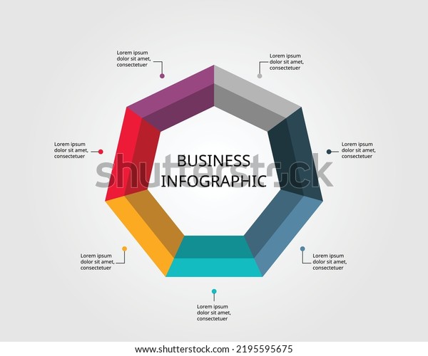Heptagon Shape Template Infographic Presentation 7 Stock Vector ...